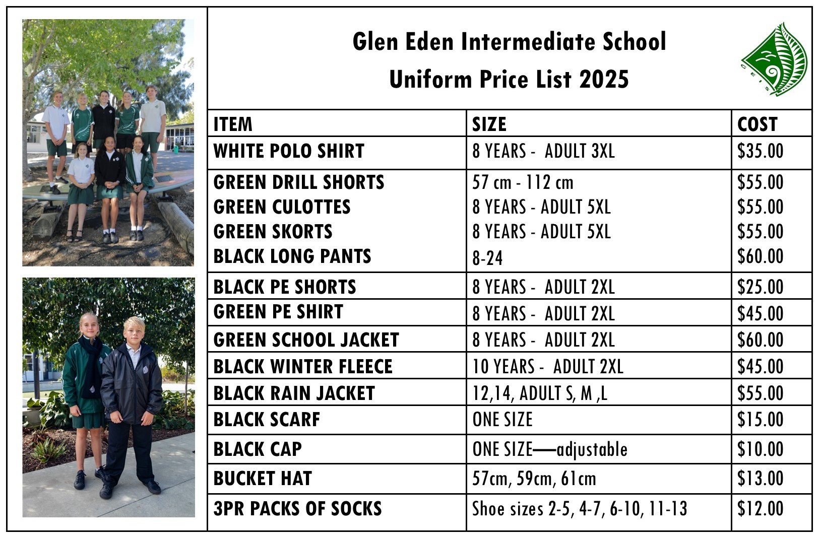 Uniform - Glen Eden Intermediate School